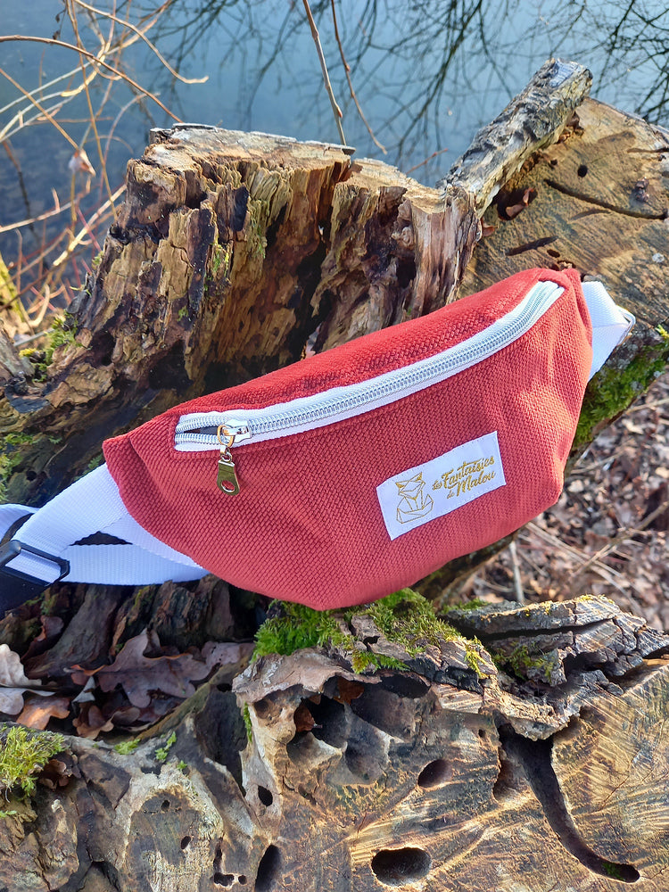 Sac banane Velour rouge – Les Fantaisies de Malou